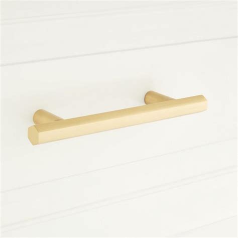 Powell Solid Brass Cabinet Pull Satin Brass Signature Hardware