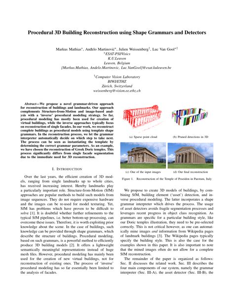 Pdf Procedural 3d Building Reconstruction Using Shape Grammars And Detectors