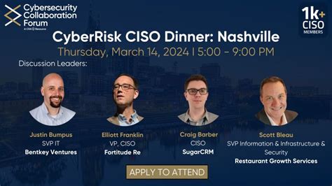 Cybersecurity Collaboration Forum On Linkedin Cyberrisk Ciso Dinner Nashville