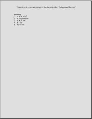 Pythagorean Theorem Quiz For Video