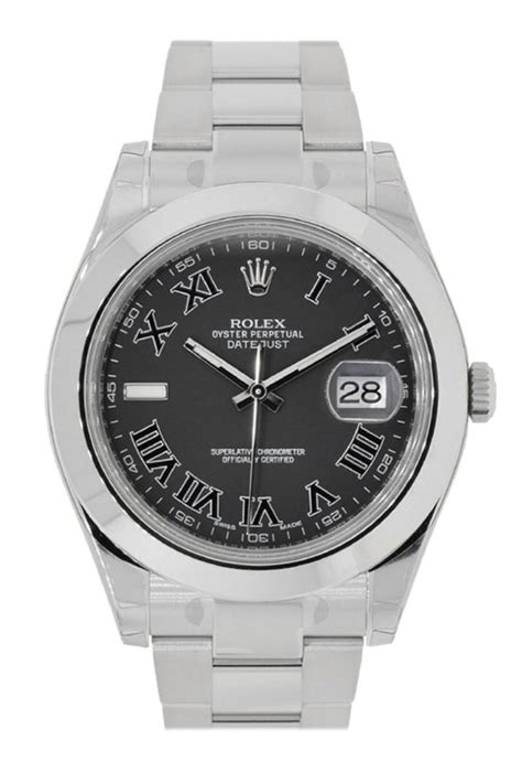 Rolex Datejust Ii Black Roman Dial Stainless Steel Oyster Automatic Me
