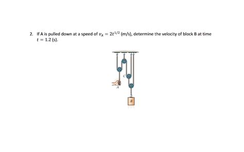 Solved 2 If A Is Pulled Down At A Speed Of Va 2t12 Ms