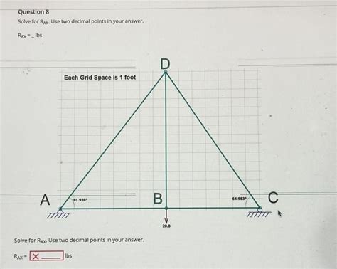 solved question 8 solve for r ax use two decimal points in your answer r ax lbs solve for r