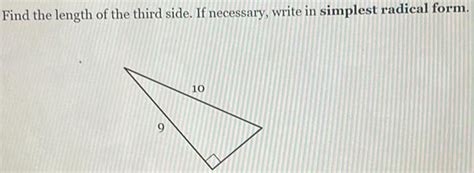 Answered Find The Length Of The Third Side If Necessary Write In Kunduz