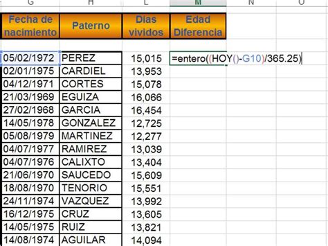 Calcular La Edad En Excel Planillaexcel Com Riset