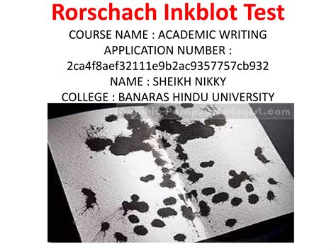 Rorschach Inkblot Test Presentation Pptx