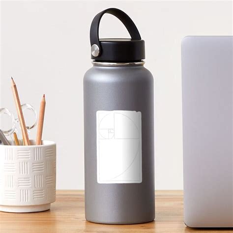 Black Golden Ratio Spiral Fibonacci Sequence Sketch Sticker For Sale