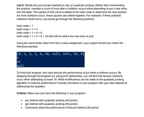 Solved Lab 8 Modify The Put And Get Methods To Rely On