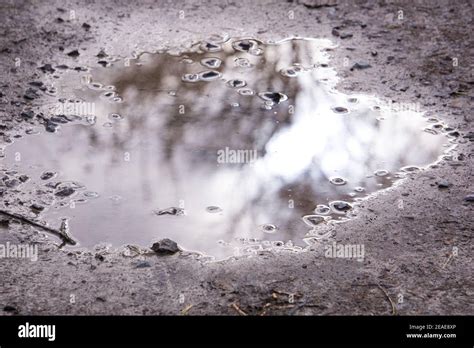 Light Reflection In A Puddle Stock Photo Alamy