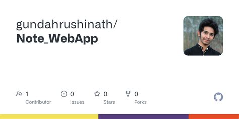 GitHub Gundahrushinath Note WebApp
