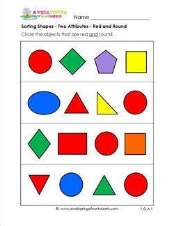 Sorting Shapes Two Attributes Red And Round A Wellspring