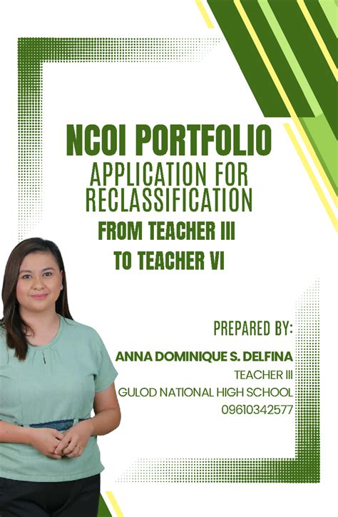 Ncoi Portfolio Application For Reclassification Teacher Iii To Vi