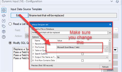 Solved Dynamic Input Loading Xlsb File Error As Target Alteryx Community