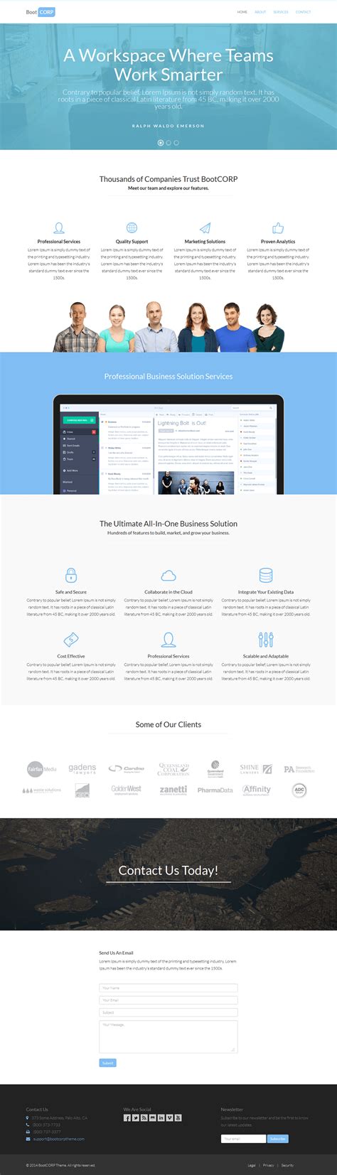 Bootcorp Twitter Bootstrap One Page Template On Behance