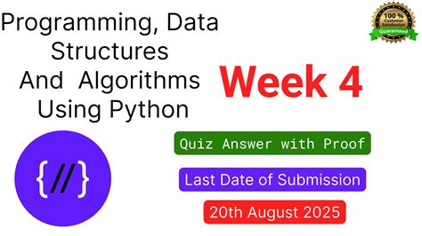 Nptel Programming Data Structures And Algorithms Using Python Week 4