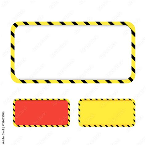 Border Yellow And Black Color Construction Warning Border Vector