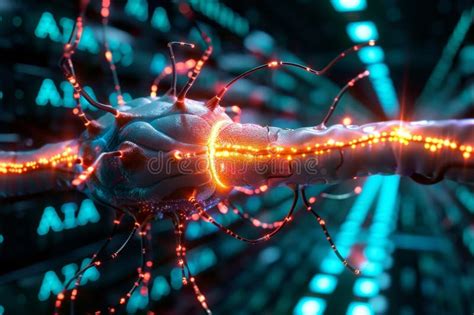 Futuristic Neural Network With Glowing Ai Nodes Representing Advanced Technology Artificial