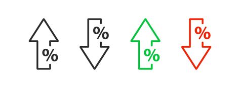 Percent Growth Icon Percentage Arrow Up And Down Symbol Discount Price Increase Decrease