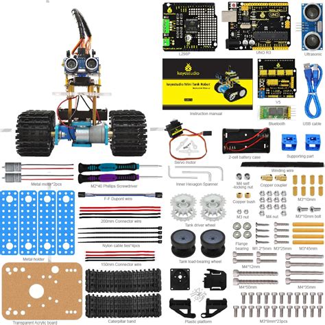 Arduino Tank Robot Rc Control Stem Kit With 6v 150rpm Motors