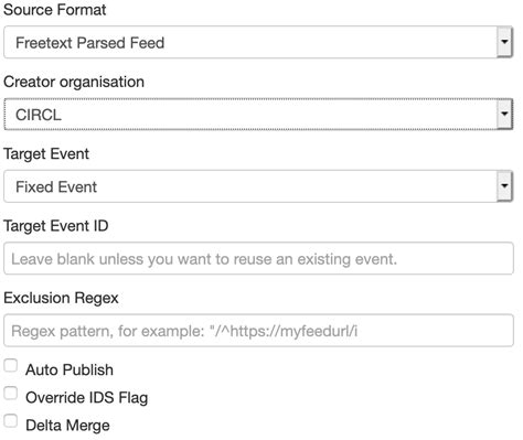 Managing Feeds User Guide Of MISP Intelligence Sharing Platform