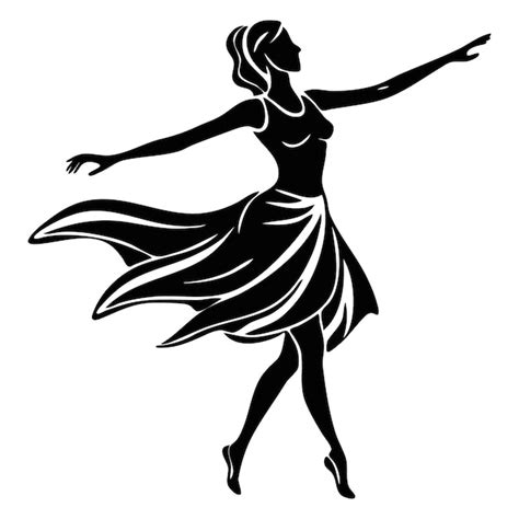 Stencil Art Of A Dancing Woman Silhouette Premium Ai Generated Vector