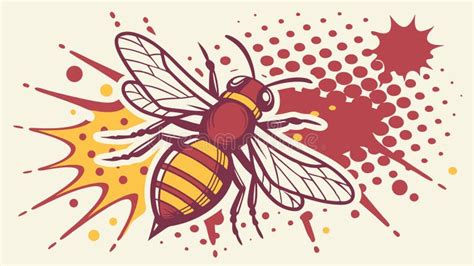 Buzzing Bee With Dynamic Splatter Background For Energy Vector Design Generative Ai Stock