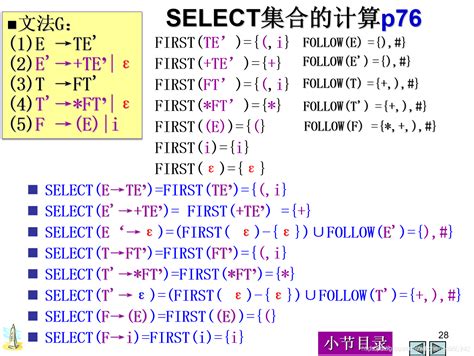 Ll（1）文法以及判别，first集，follow集，select集，select集合的解释ll1文法first Follow