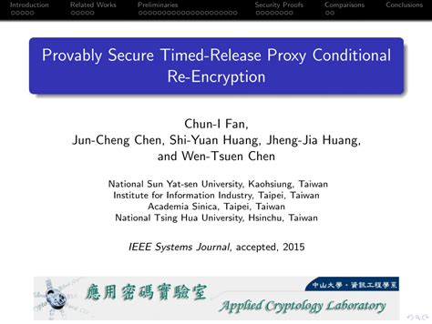 Pdf Provably Secure Timed Release Proxy Conditional Reencryption