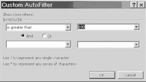 Example For Setting An Autofilter See Text Download Scientific Diagram