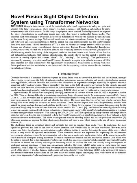 Novel Fusion Sight Object Detection System Using Transformer Networks
