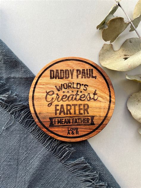 T For Dad T For Father Coaster For Dad Personalised Wooden