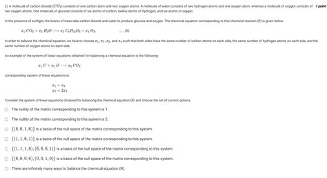 1 Point Two Oxygen Atoms One Molecule Of Glucose Consists Of Six Atoms O