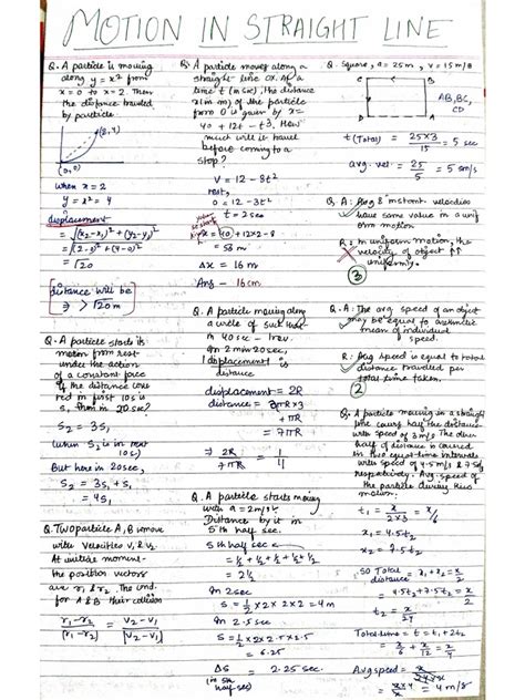 Motion In Straight Line Pdf