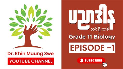 Grade 11 Biology သင်ရိုးသစ် ပညာဒါန Episode 1 Youtube