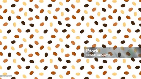 커피 숍에 대 한 커피 콩 패턴입니다 복고풍 스타일의 베이지색 배경에 커피 원두가 있는 벡터 매끄러운 패턴 0명에 대한 스톡 벡터 아트 및 기타 이미지 Istock