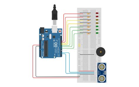 Circuit Design Sensor De Estacionamento Ultrassônico Vitor F Tinkercad