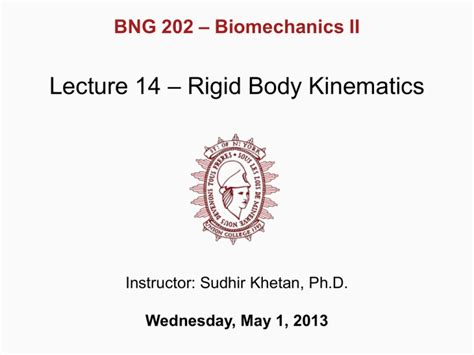 Lecture Planar Rigid Body Kinematics