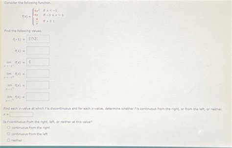 Solved Consider The Following Function Find The Following