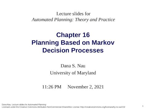 Ppt Chapter 16 Planning Based On Markov Decision Processes Dokumentips