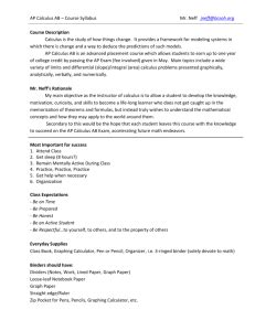 AP Calculus Syllabus