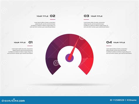 Speedometer Infographics With Circle Element Of Chart Graph Diagram With 4 Options Parts