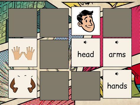 Memory Game Body Parts Matching Pairs