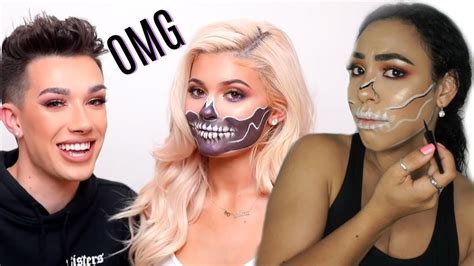I Tried Following James Charles Doing Kylie Jenners Halloween Make Up Youtube