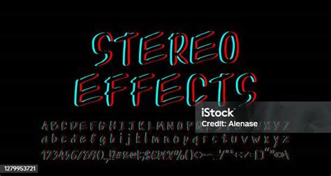 디지털 글리치 글꼴 어두운 배경에 파란색과 빨간색 스테레오 색상 효과와 필기 알파벳 문자와 숫자 예술 음악 시네마 커버 디자인을