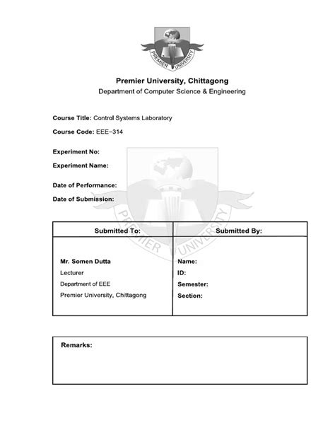 Csl Lab Report Cover Pdf