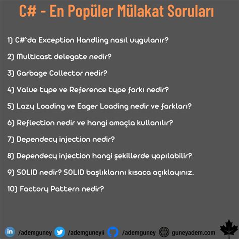 adem güney linkedin‘de csharp interview dotnet entityframework