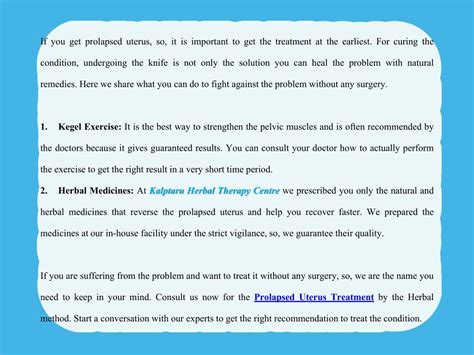 Ppt 2 Natural Remedies To Cure The Prolapsed Uterus Powerpoint