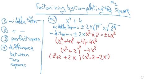 Factorizing By Completing The Square الصف الثاني الاعدادي M2 Youtube