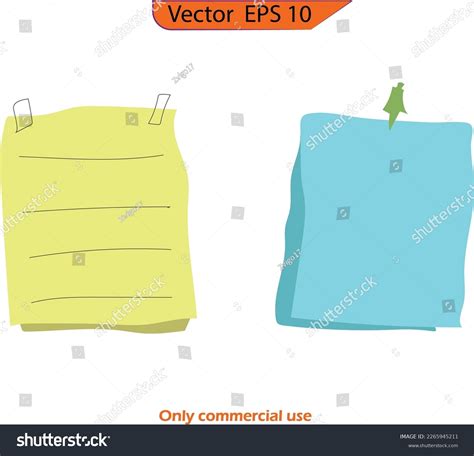 Note Paper Pin Binder Clip Push Stock Vector Royalty Free 2265945211 Shutterstock