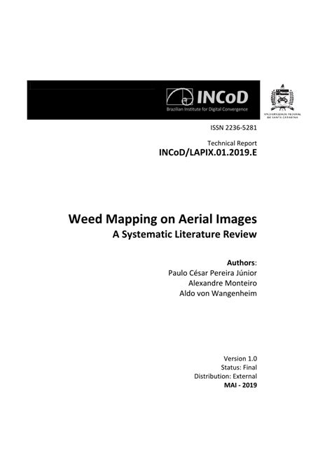 Pdf Weed Mapping On Aerial Images A Systematic Literature Review
